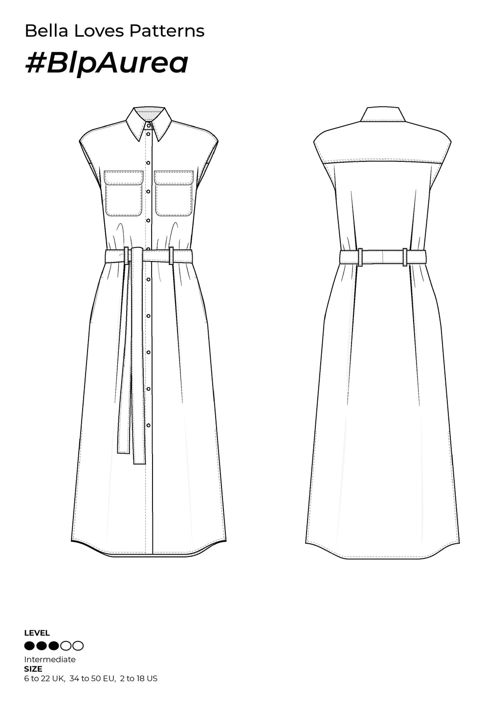 AUREA DRESS – PDF SEWING PATTERN – Bella loves patterns