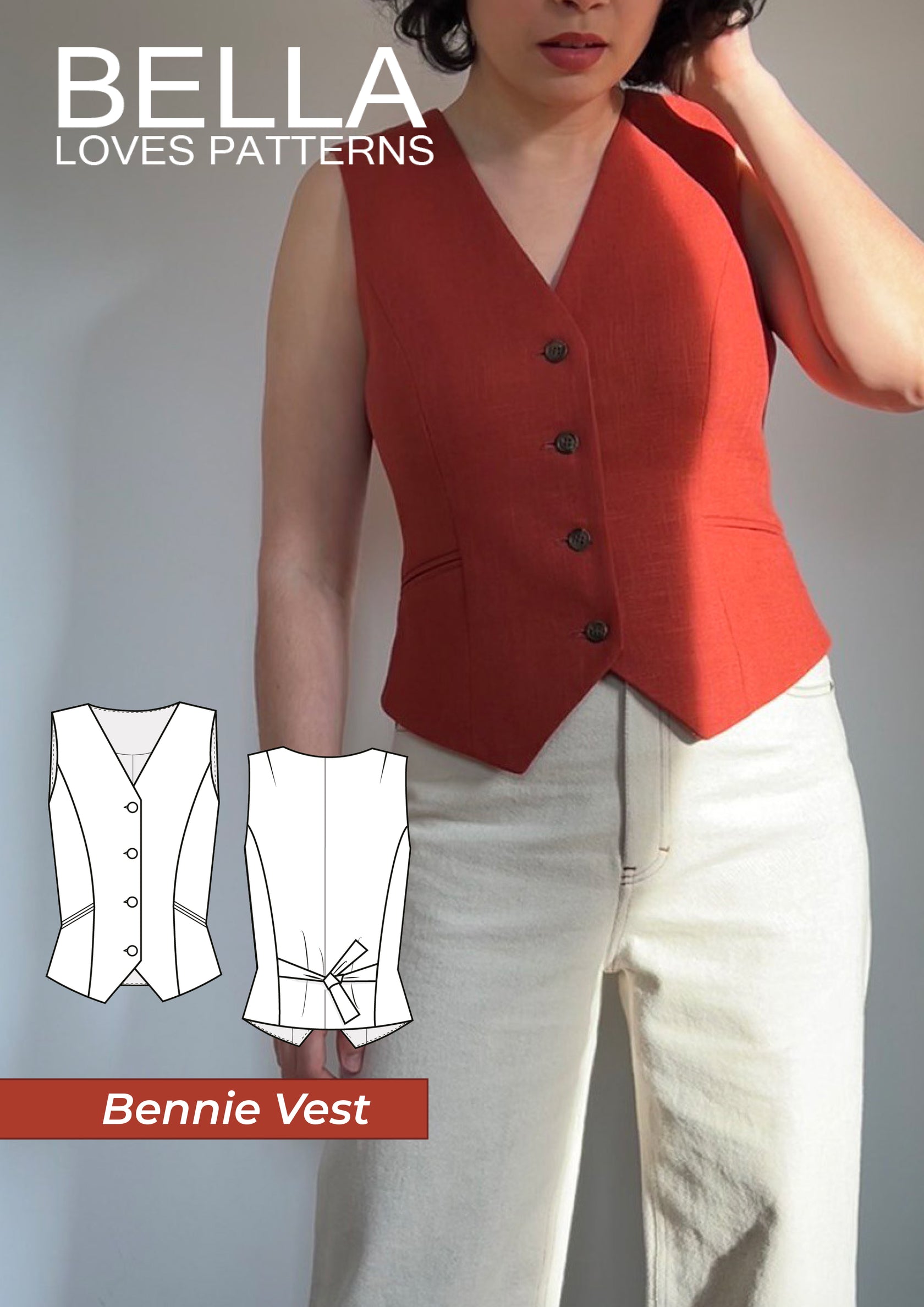 BENNIE VEST – PDF SEWING PATTERN – Bella loves patterns