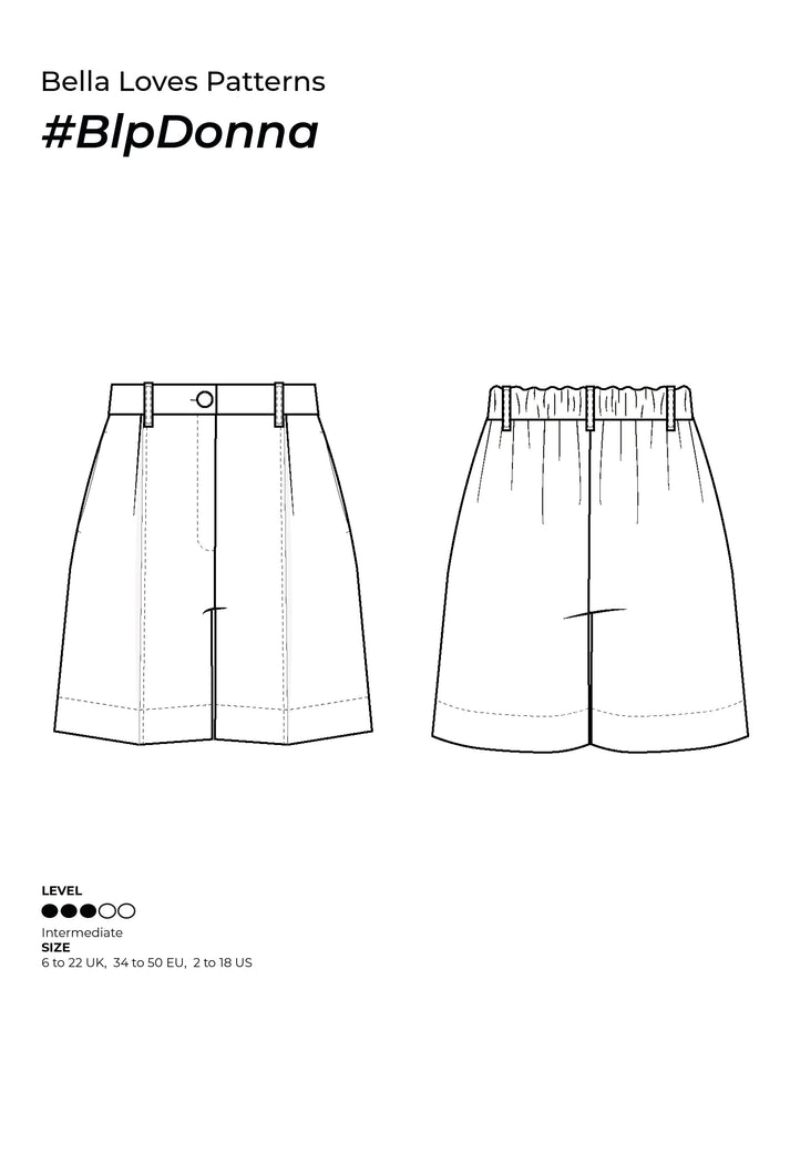 DONNA BERMUDA – PDF SEWING PATTERN – Bella loves patterns