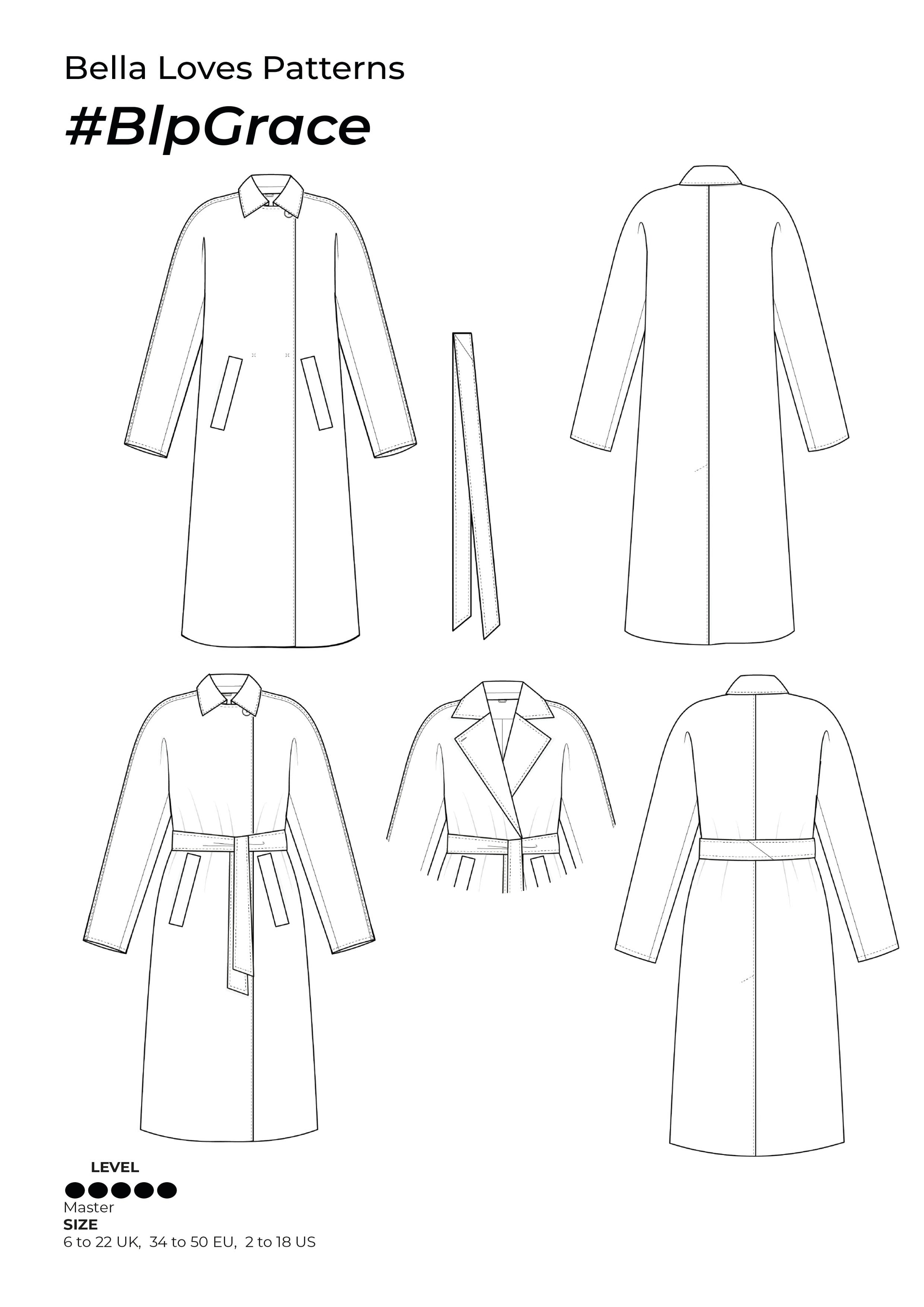 GRACE COAT – PDF SEWING PATTERN – Bella loves patterns