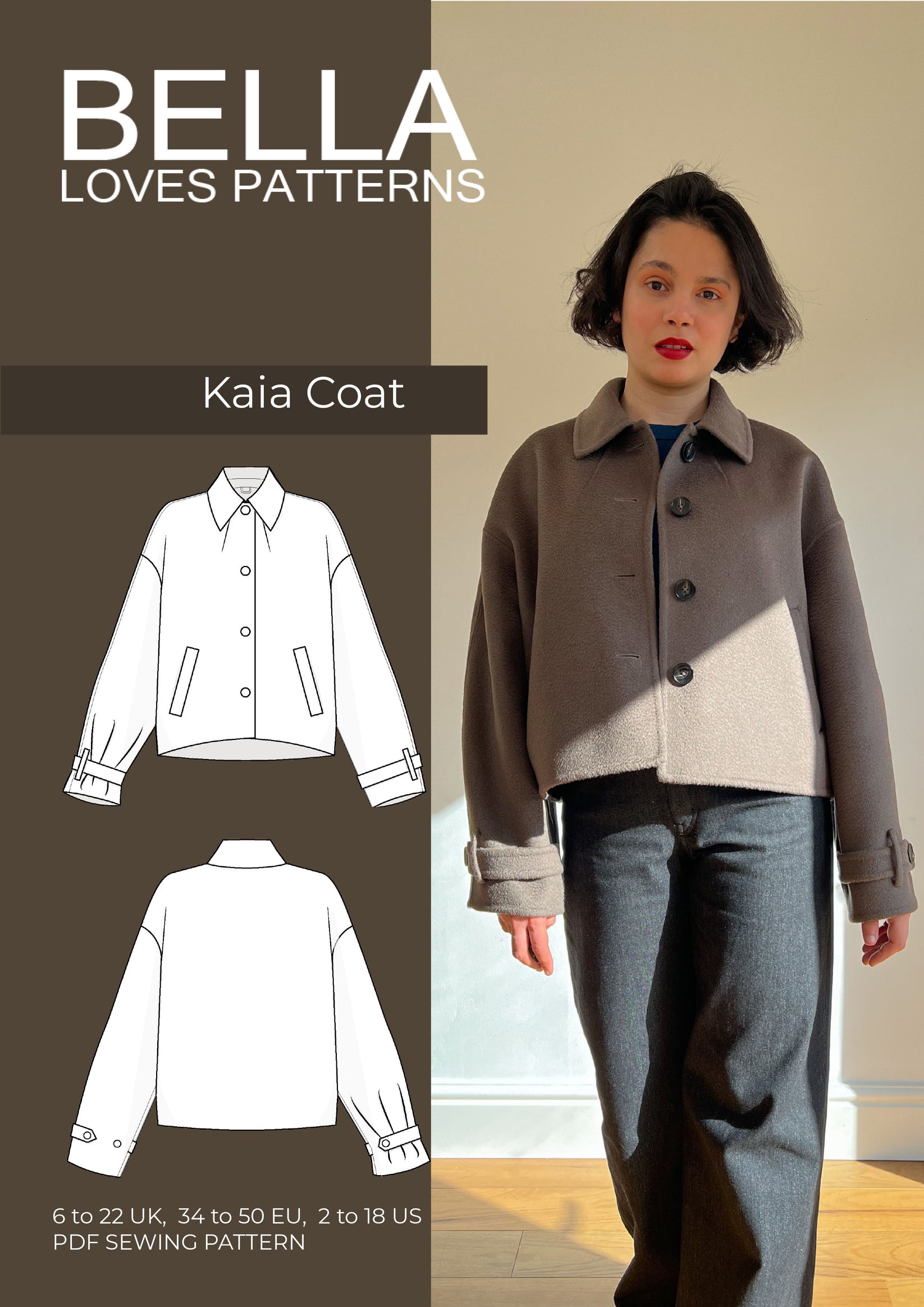 KAIA DOUBLE-FACED COAT – PDF SEWING PATTERN – Bella loves patterns