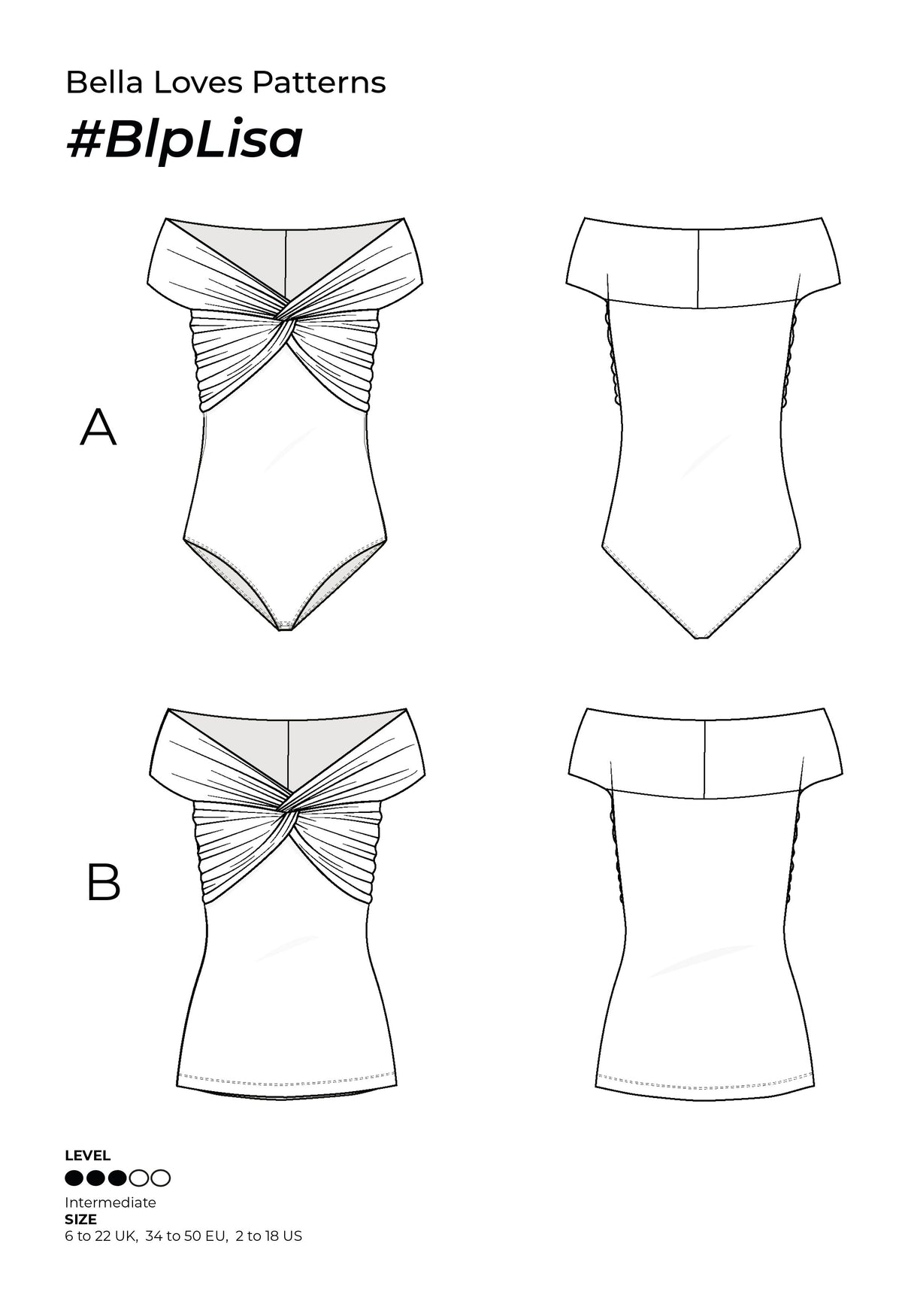 LISA BODYSUIT & TOP – PDF SEWING PATTERN – Bella loves patterns