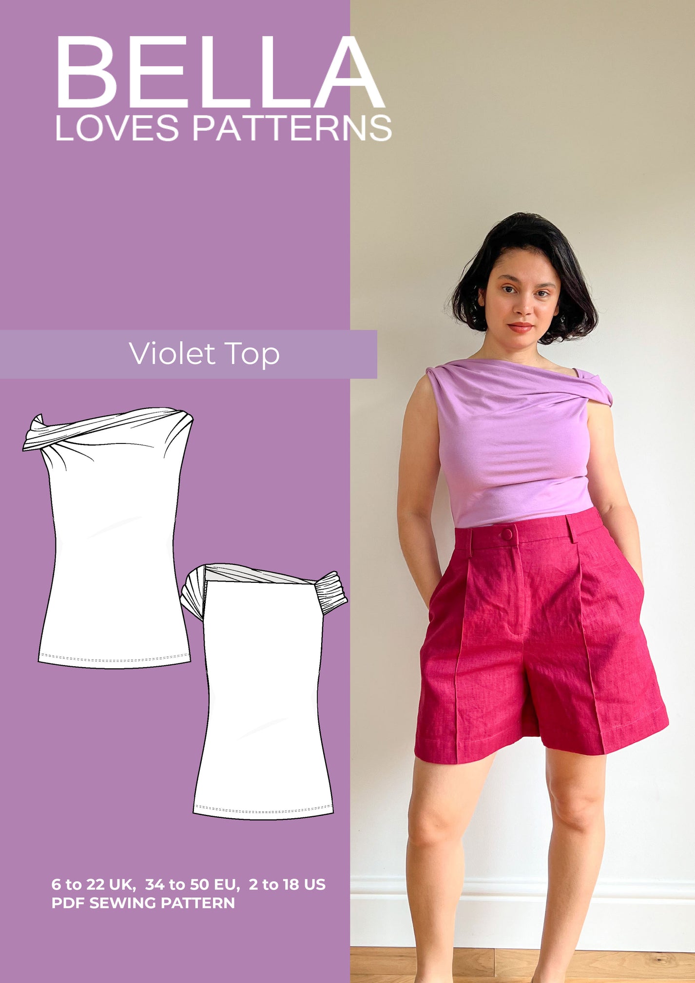 VIOLET TOP – PDF SEWING PATTERN – Bella loves patterns